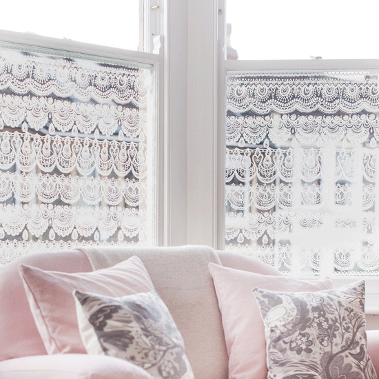 Lace made-to-measure window film by Blossom & Brush