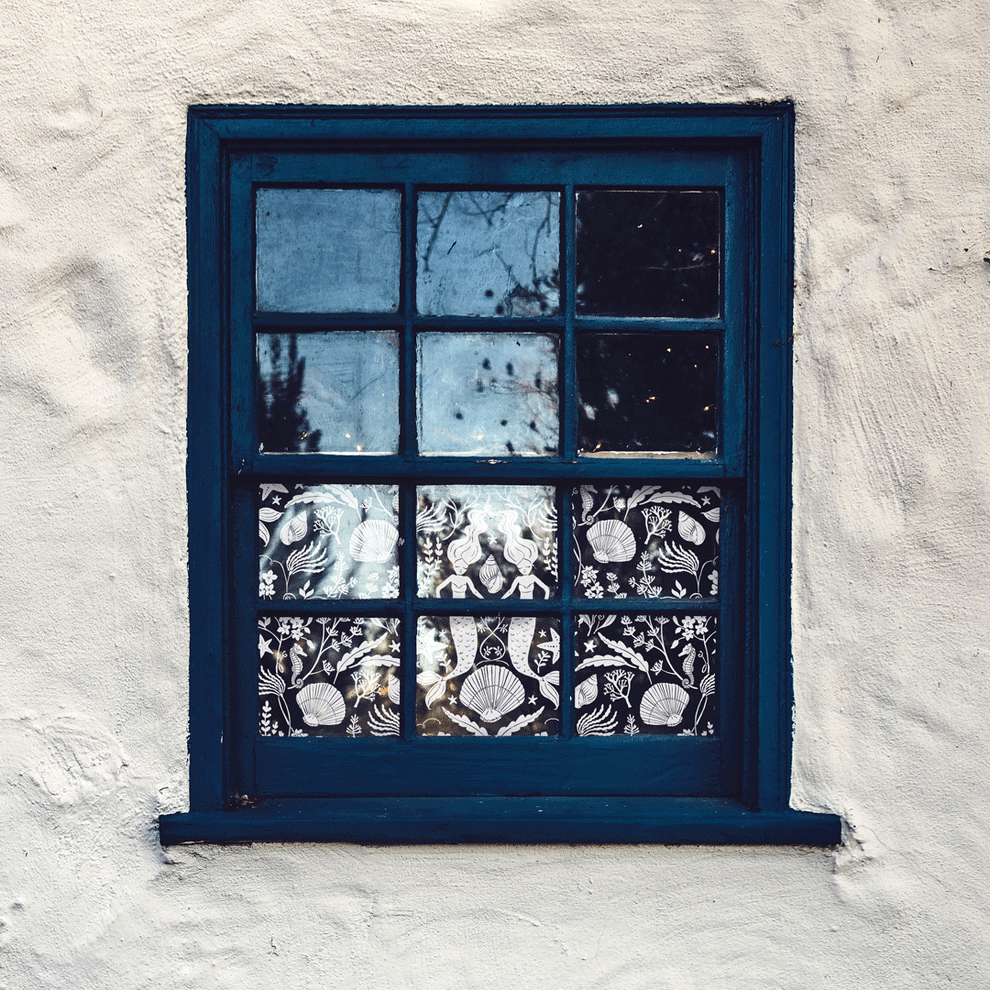 Mermaids made-to-measure window film by Blossom & Brush